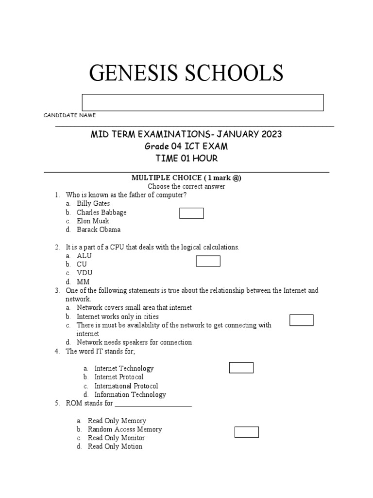 Grade 5 ICT End Term | PDF