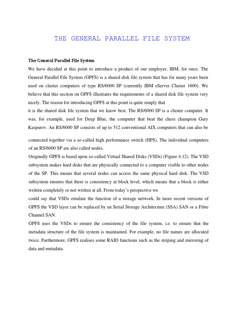 The General Parallel File System | PDF | File System | Computer File The General Parallel File System | PDF | File System | Computer File