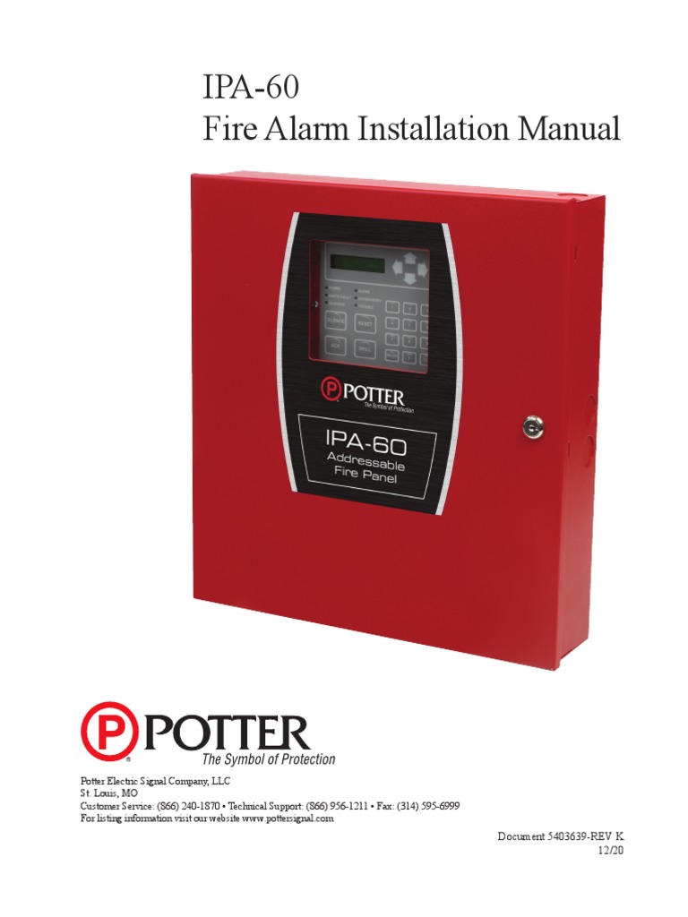 IPA-60 Fire Alarm Installation Manual | PDF