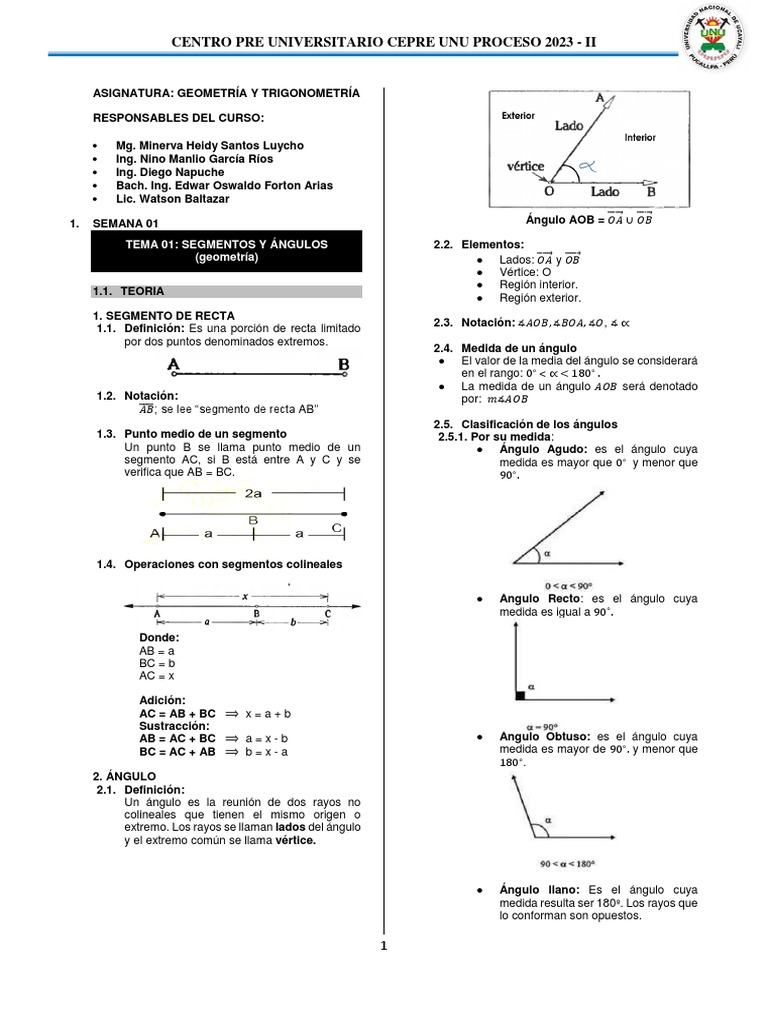 Geo y Trigo 2023-II Completo | PDF | Triángulo | Funciones trigonométricas