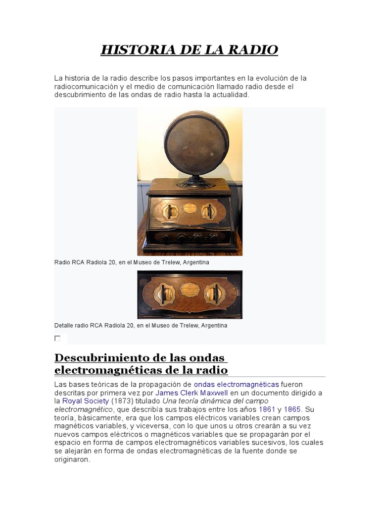 Historia de La Radio | PDF | Radio | Radiodifusión