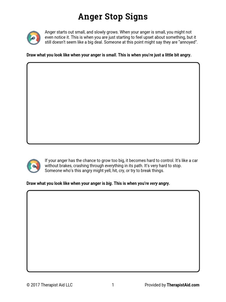 Recognizing Anger Stop Signs | PDF | Self-Improvement