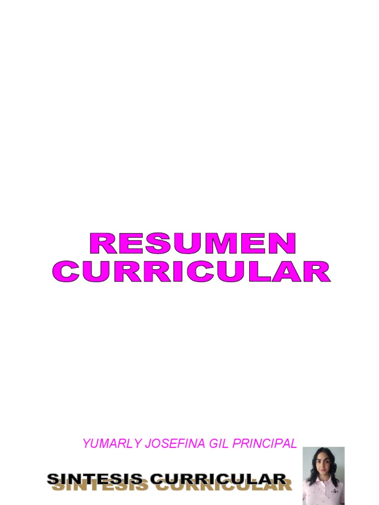 Resumen Curricular Yumarly Josefina Gil Principal | PDF ...