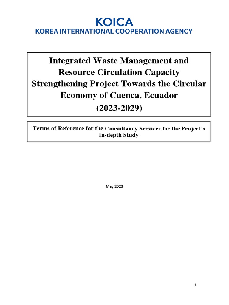 ToR - EMAC In-Depth Study. Final | PDF | Waste Management | Consultant