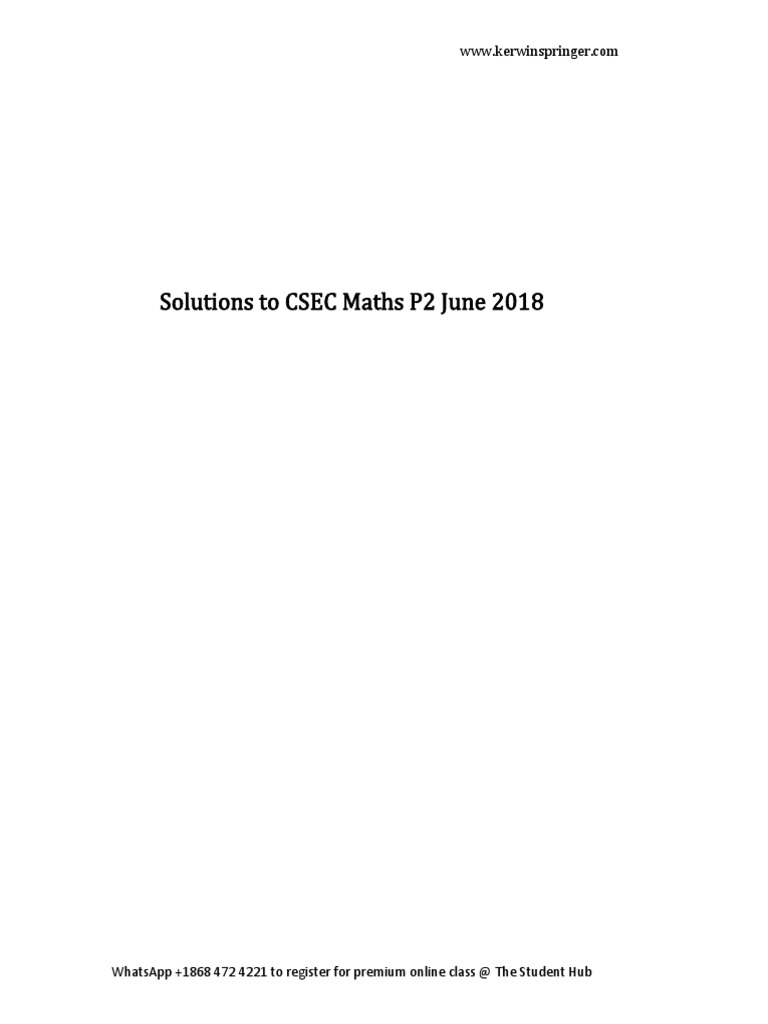 CSEC Maths - Paper 2 - June 2018 .PDF (SHARED) | PDF