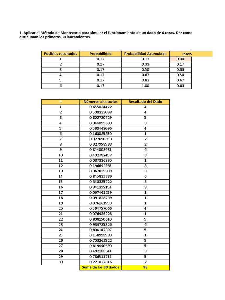 Montecarlo - EJ1 | PDF | Teoría estadística | Probabilidad