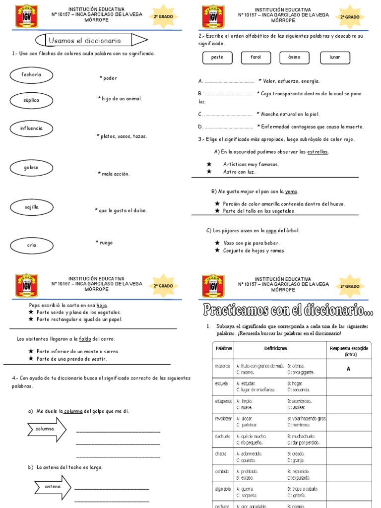 18.04 Ficha - Usamos El Diccionario | PDF