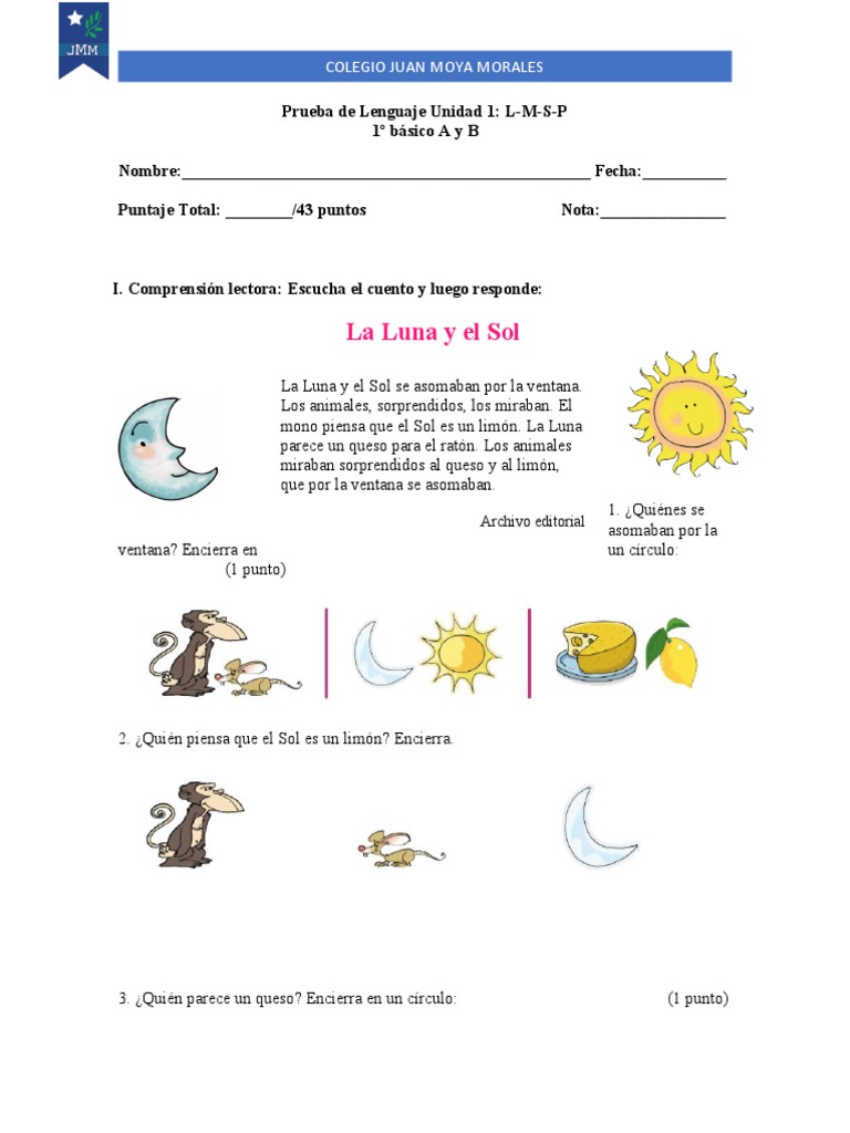 Prueba Unidad 1 | PDF | Estudios de idiomas extranjeros