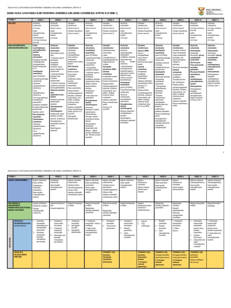 ATP 2023-24 GR 10 IsiNdebele SAL Final | PDF