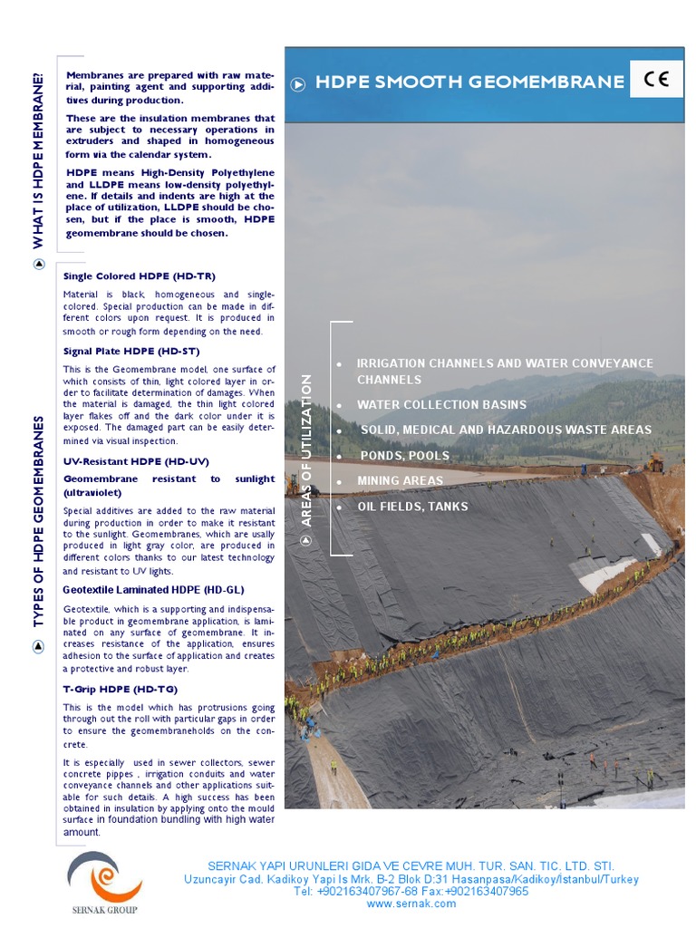 HDPE Geomembrane Types & Uses | PDF | Strength Of Materials | Building Materials