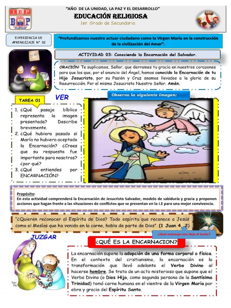 1° Act. 03 La Encarnación de Jesús | PDF