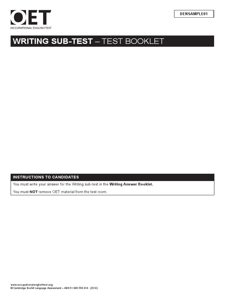 OET Writing Sample: Dental Referral Letter | PDF