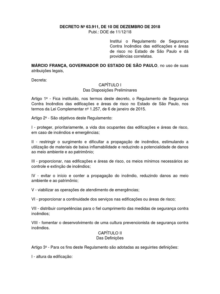 063.911 - 2018 - SP - Regulamento de Segurança Contra Incêndio Das ...