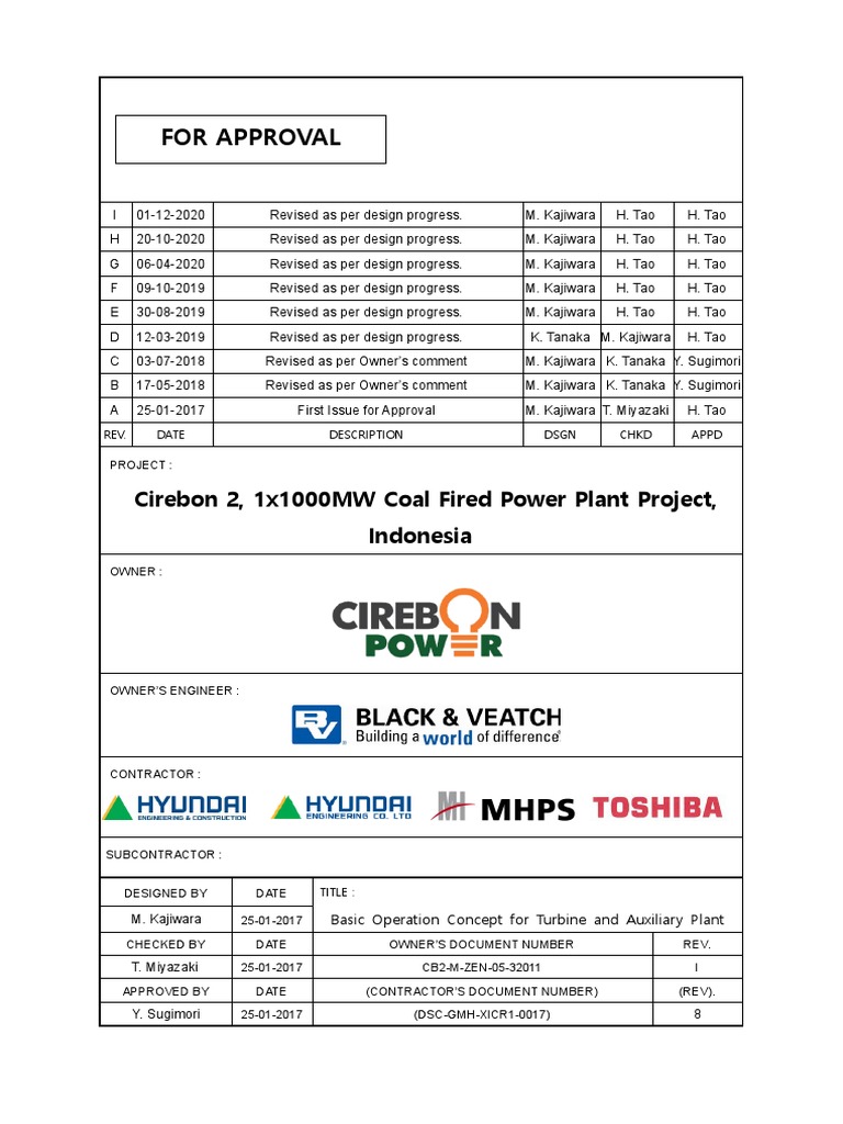Basic Operation Concept For Turbine and Auxiliary Plant | PDF
