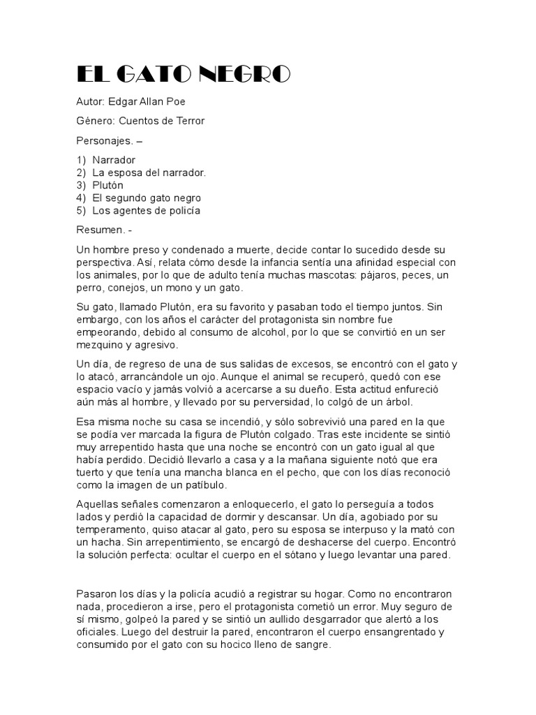 El Gato Negro | PDF | Gatos