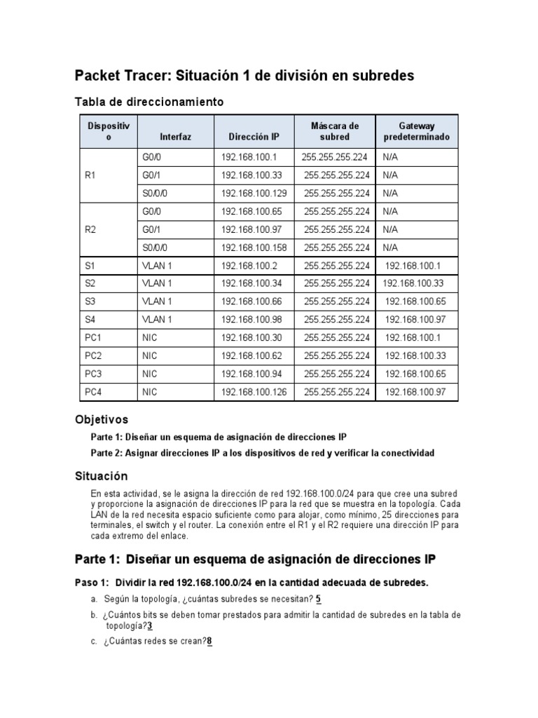 Subneteo Word | PDF | Protocolos de red | Informática
