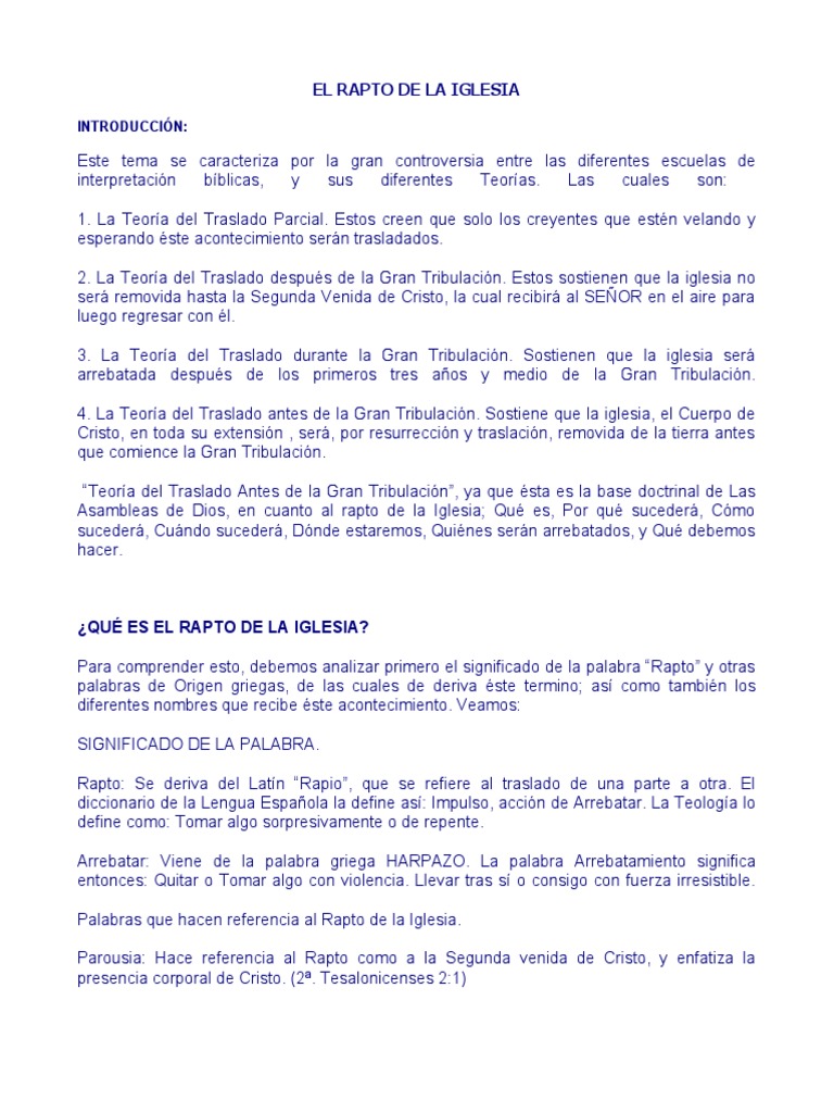 El Rapto de La Iglesia | PDF