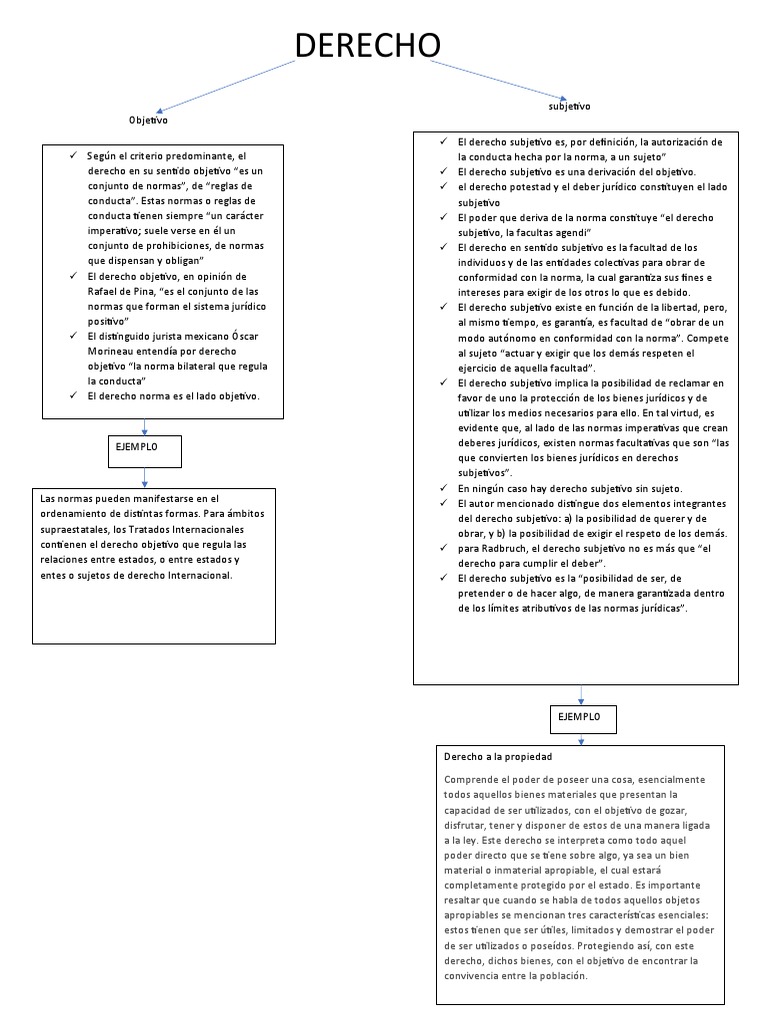 Derecho Subjetivo y Derecho Objetivo Caracteristicas | PDF | Ciencias ...