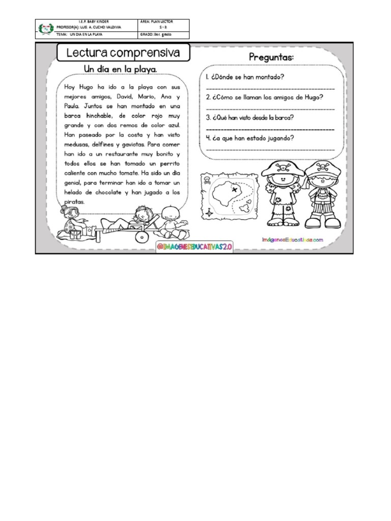 3 S Plan Lector Un Día en La Playa | PDF