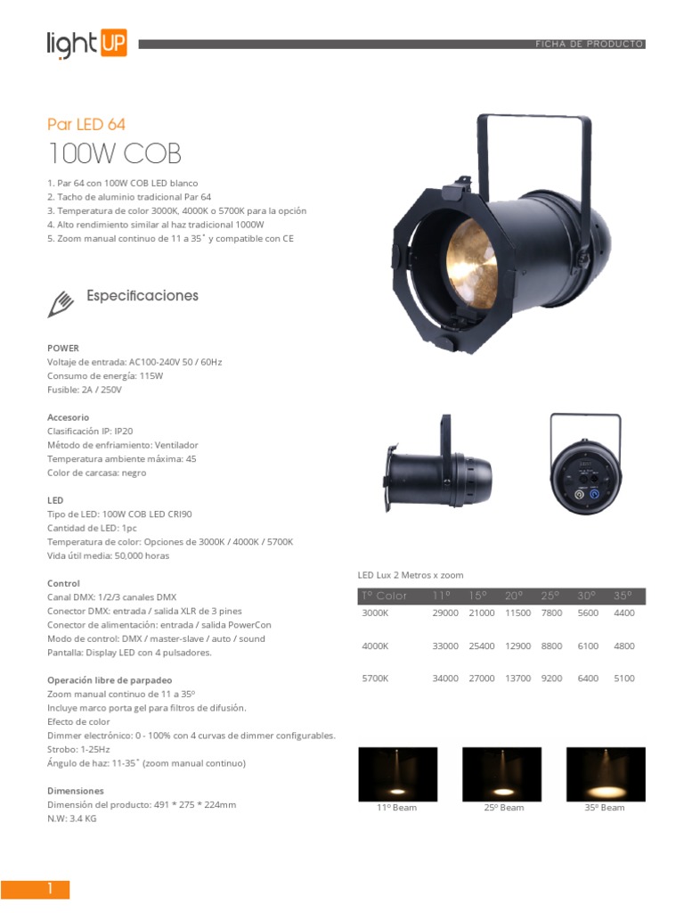 Par - Led - 64 - 100w COB | PDF