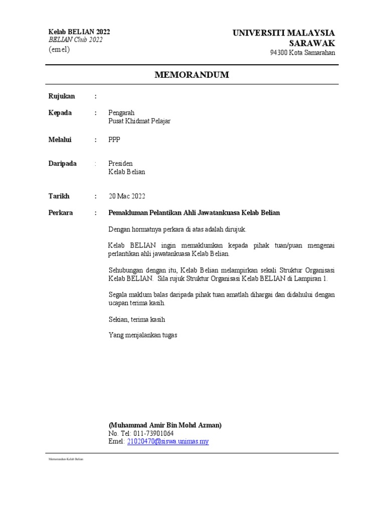 Memorandum Kelab Belian | PDF