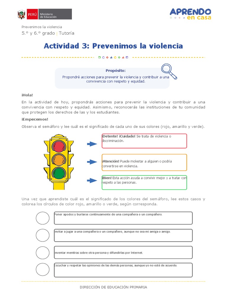 Actividades para prevenir la violencia escolar | PDF | Violencia | La ...