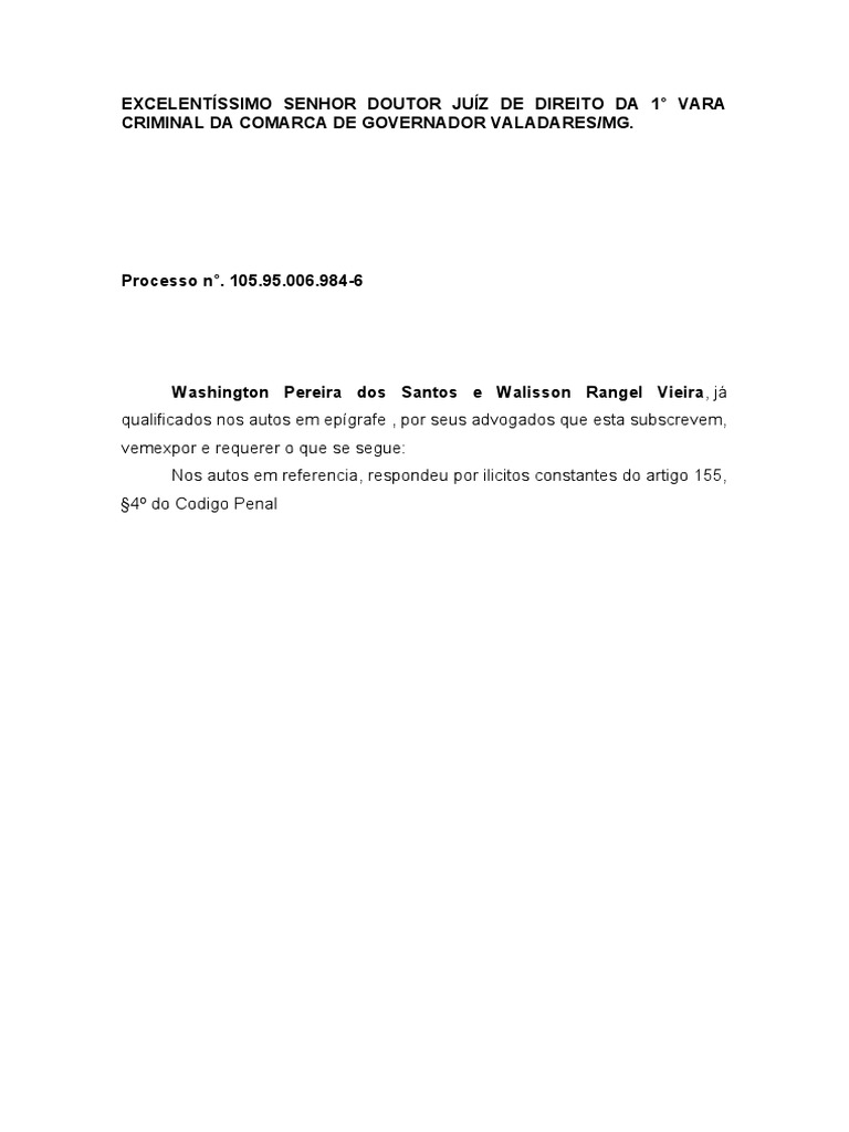 CONTRA Razoes de Apelação Do MP. AELSON - Rafaela | PDF CONTRA Razoes de Apelação Do MP. AELSON - Rafaela | PDF