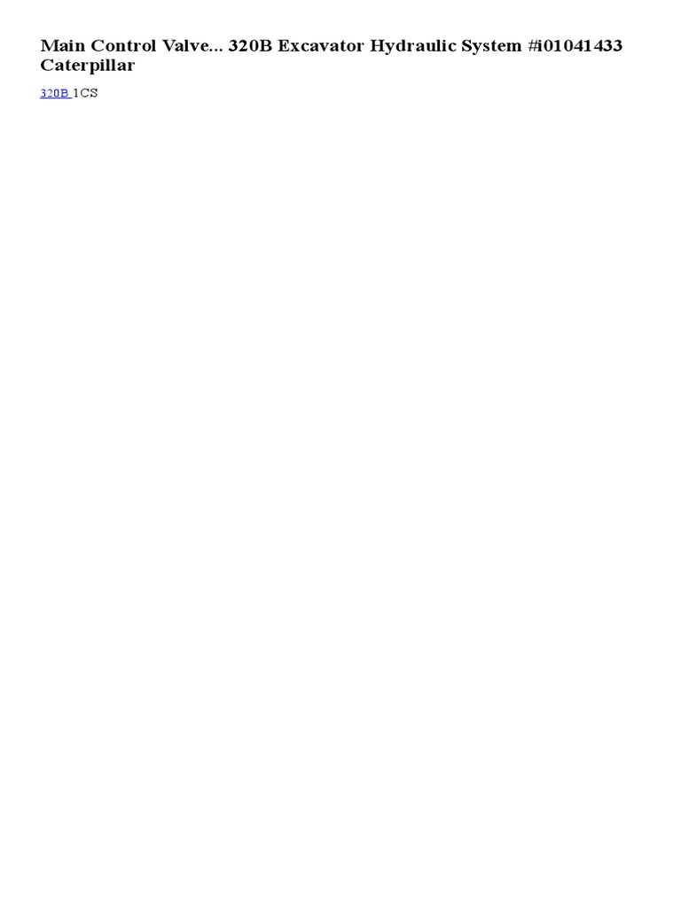 Main Control Valve | PDF