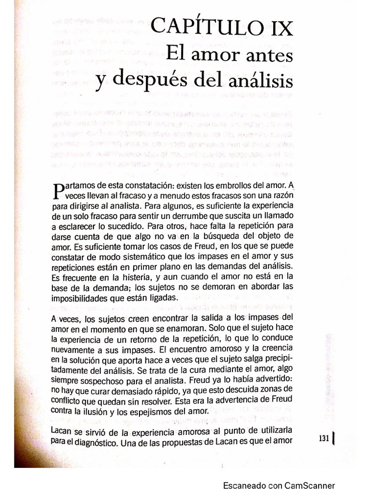 El Amor Antes y Después Del Análisis | PDF