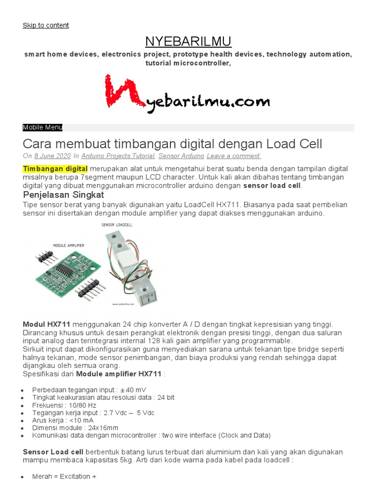 Timbangan Digital Dengan Load Cell | PDF