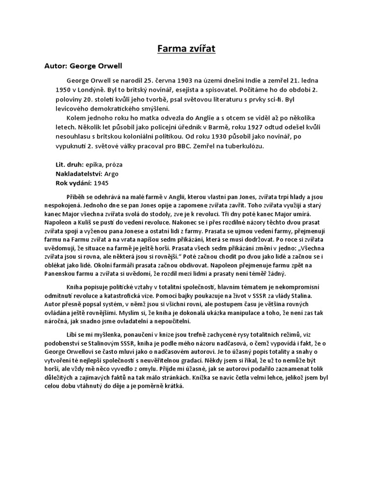 Farma Zvířat | PDF