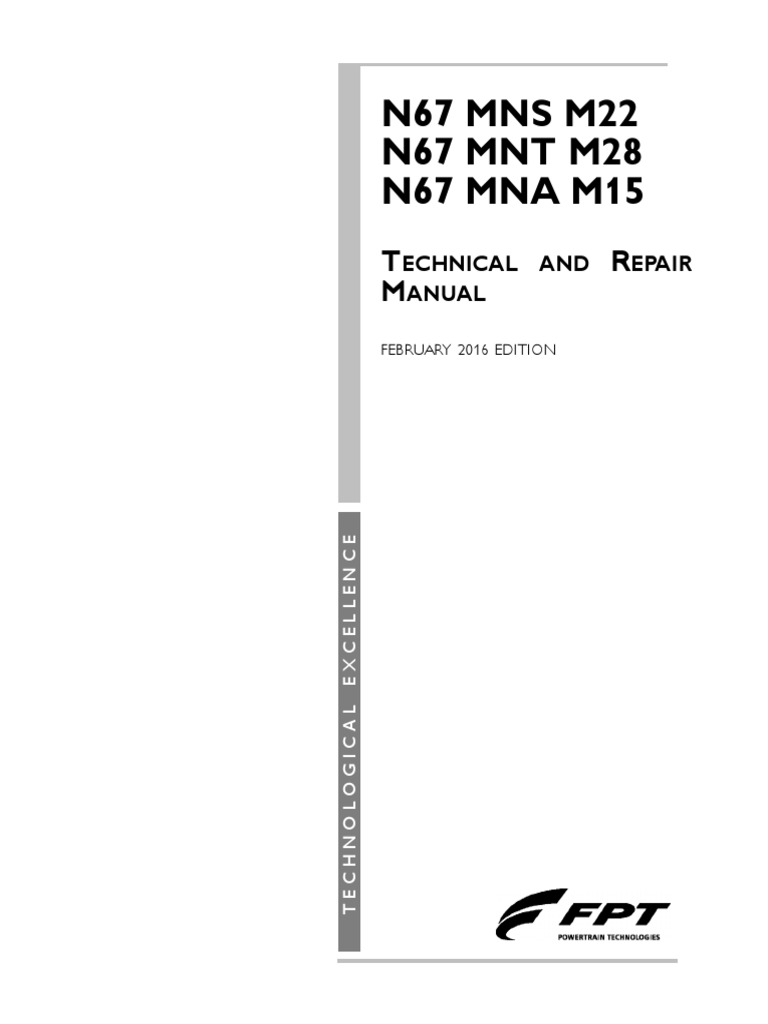 FPT N67 Engine Technical Manual | PDF | Internal Combustion Engine | Piston