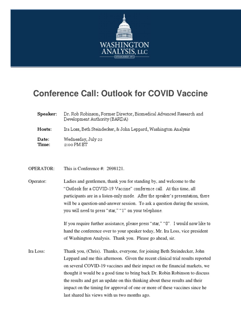 July 22 BARDA Conference Call 2 | PDF