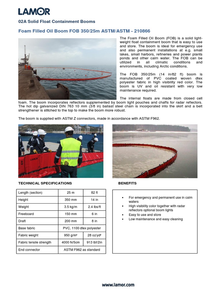 ASTM F962 Compliant Oil Containment Booms | PDF | Textiles | Materials