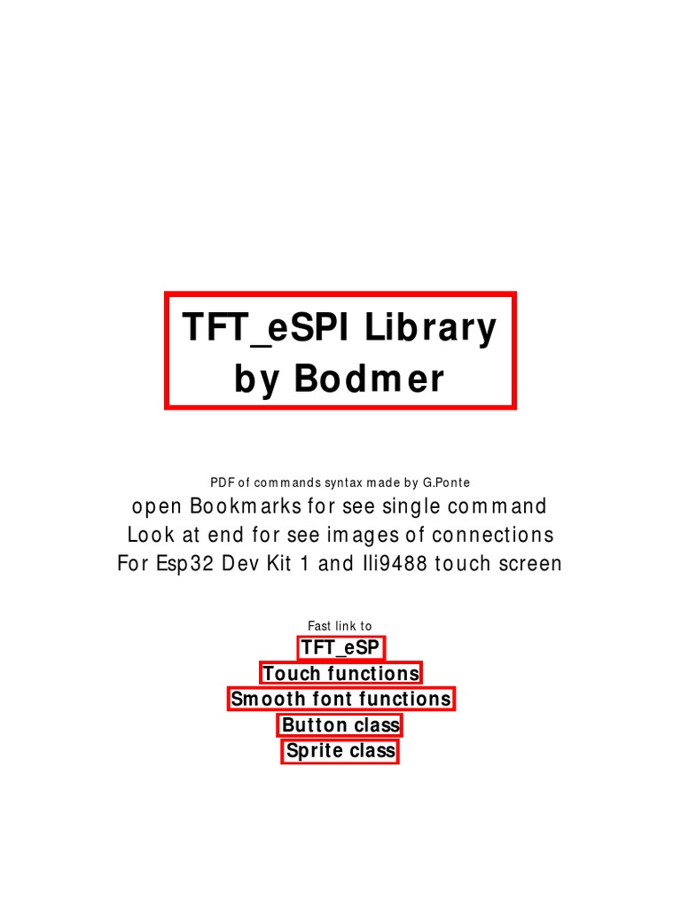 TFT eSPI | PDF | Parameter (Computer Programming) | Computing