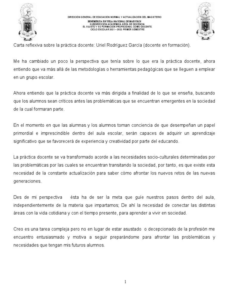 Carta Reflexiva | PDF