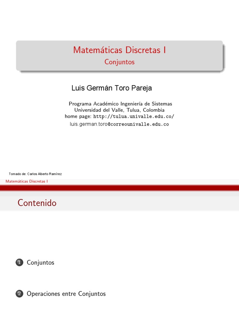 Conjuntos | PDF | Conjunto (Matemáticas) | infinito