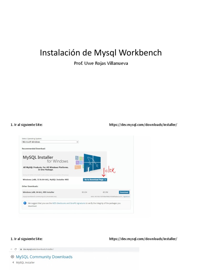 Instalación Mysql Workbench | PDF
