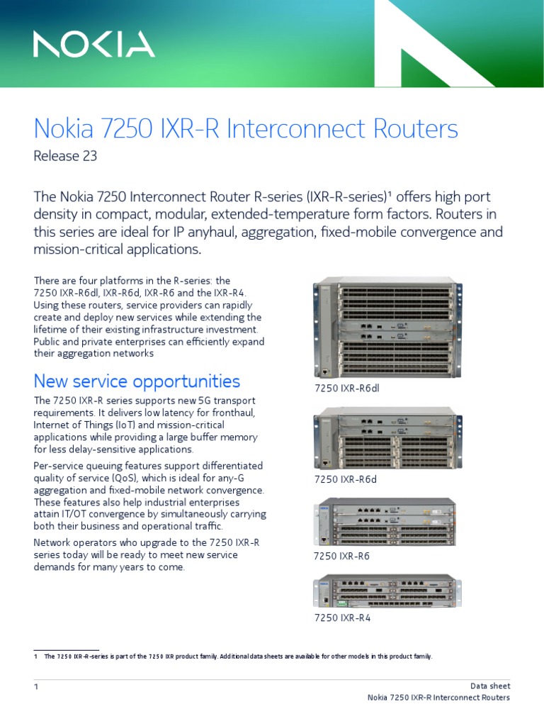 Nokia 7250 Ixr R Interconnect Routers Datasheet en | PDF