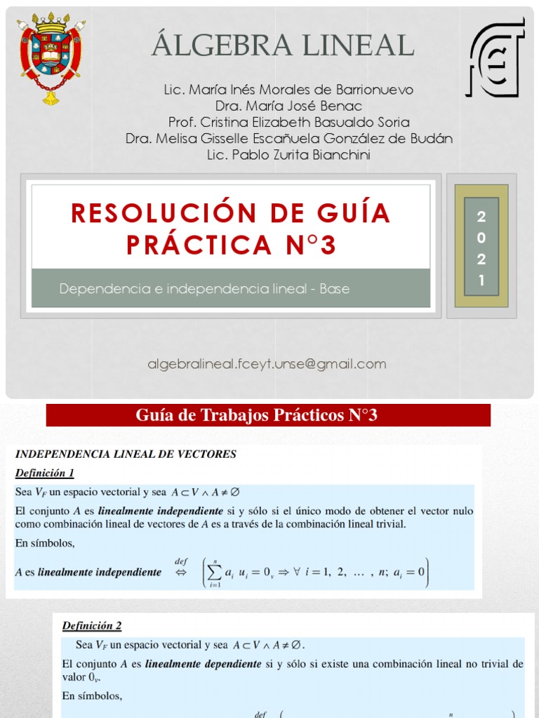 Clase de Práctica TP3 A.lineal Parte 2 2021 | PDF | Espacio vectorial | Base (álgebra lineal)