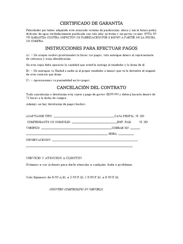 Certificado de Garantia | PDF