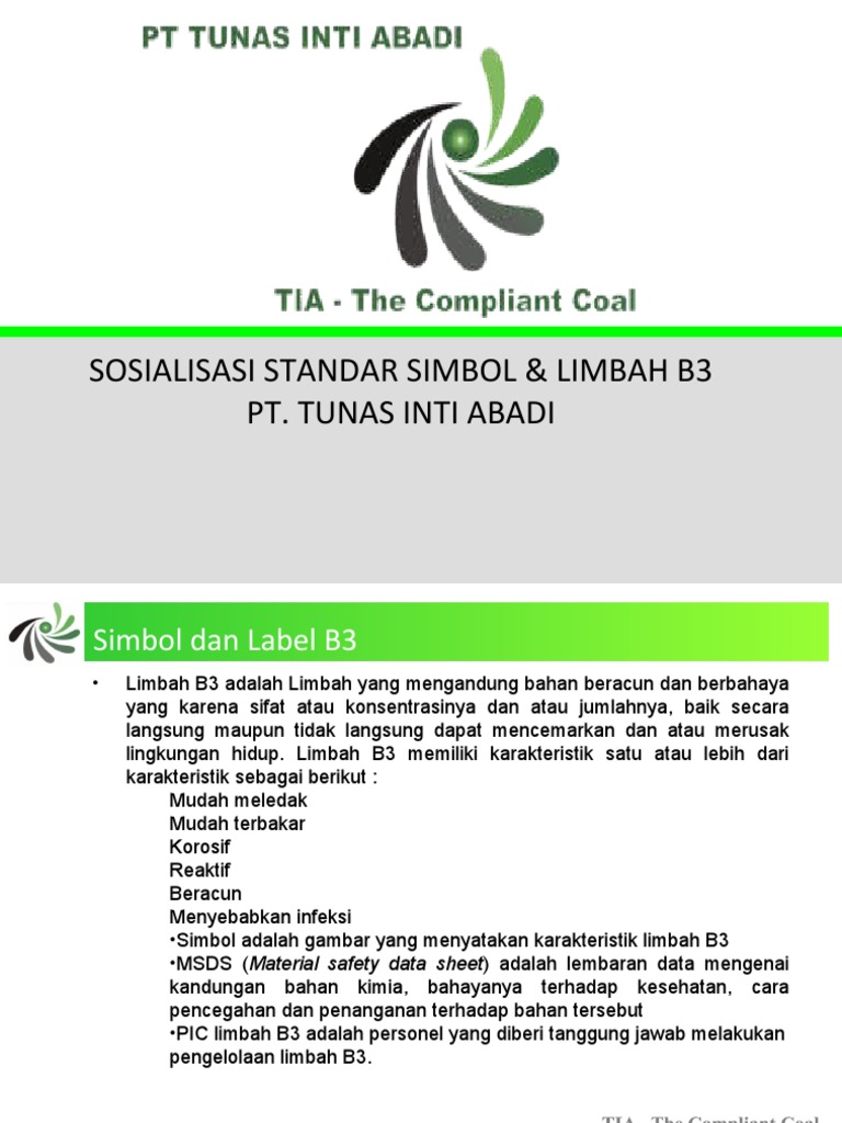 Sosialisasi Standar Simbol Dan Label Limbah B3 - Des13Rev | PDF
