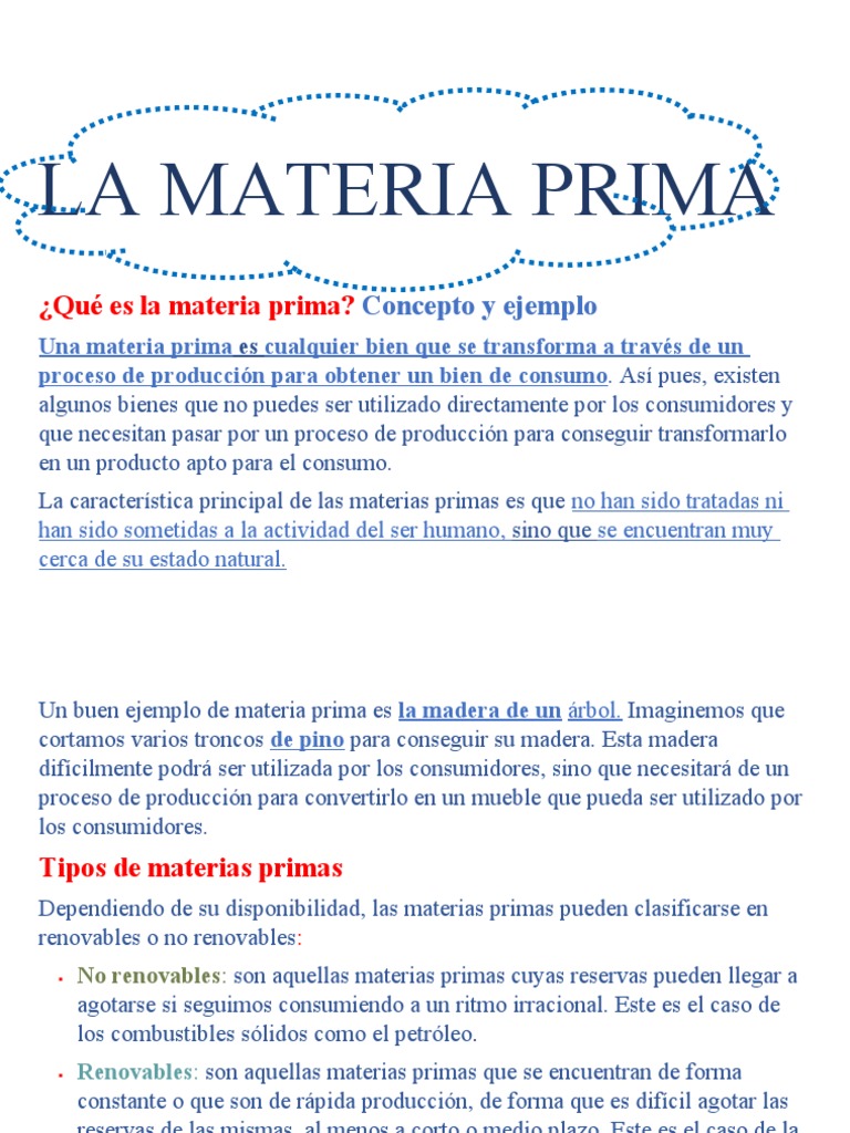 La Materia Prima | PDF | Materia prima | Energía renovable
