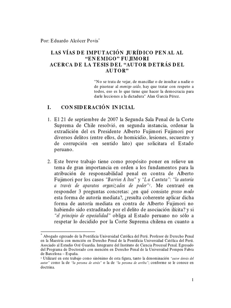 Autoria Mediata | PDF | Derecho penal | Extradición
