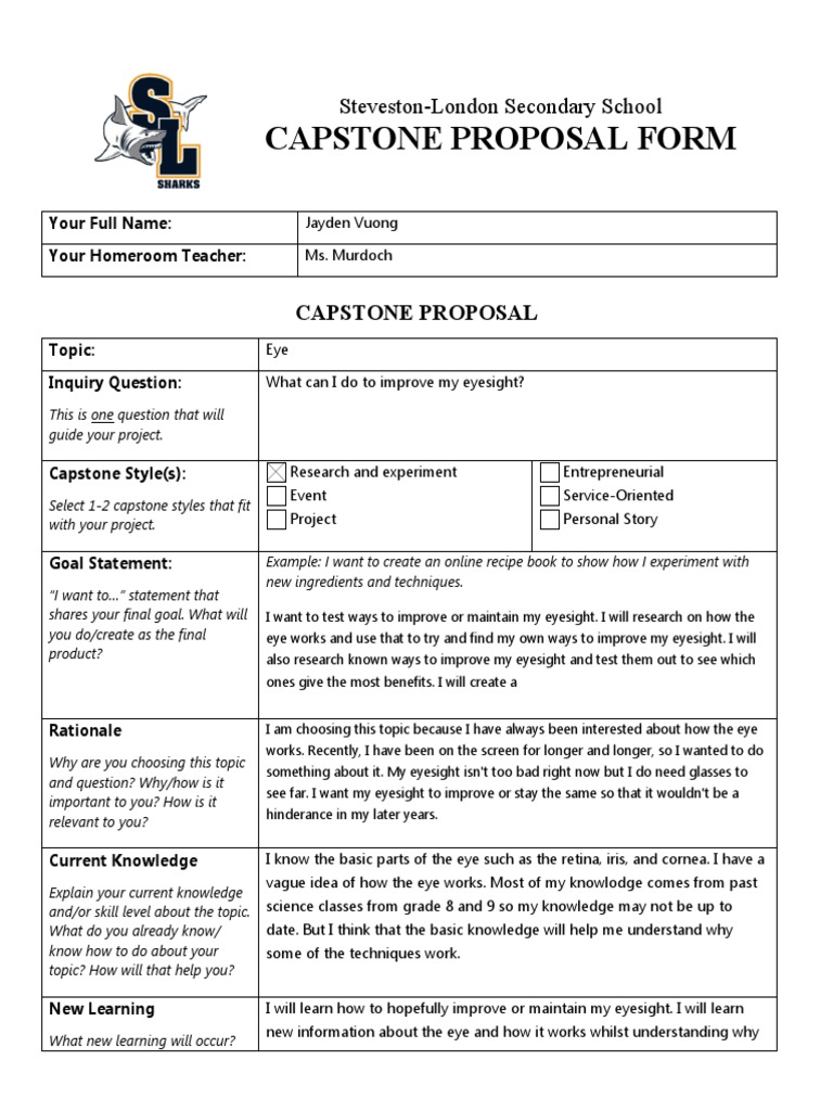 Individual Capstone Proposal Fillable | PDF
