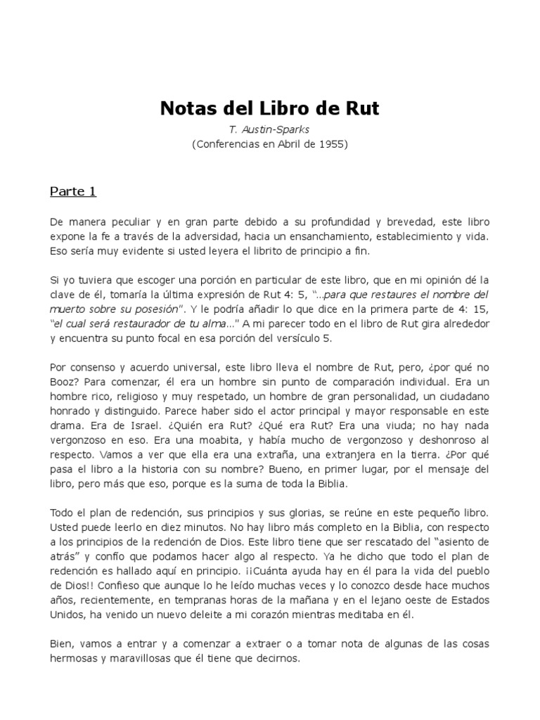 Notas Del Libro de Rut | PDF | La resurrección de Jesús | Noemí (figura bíblica)