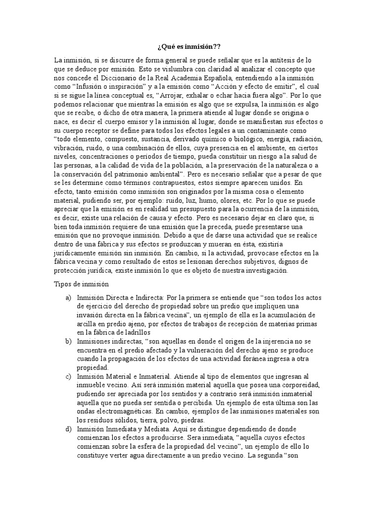 Concepto y Tipos de Inmisión | PDF | La contaminación del aire | Partículas