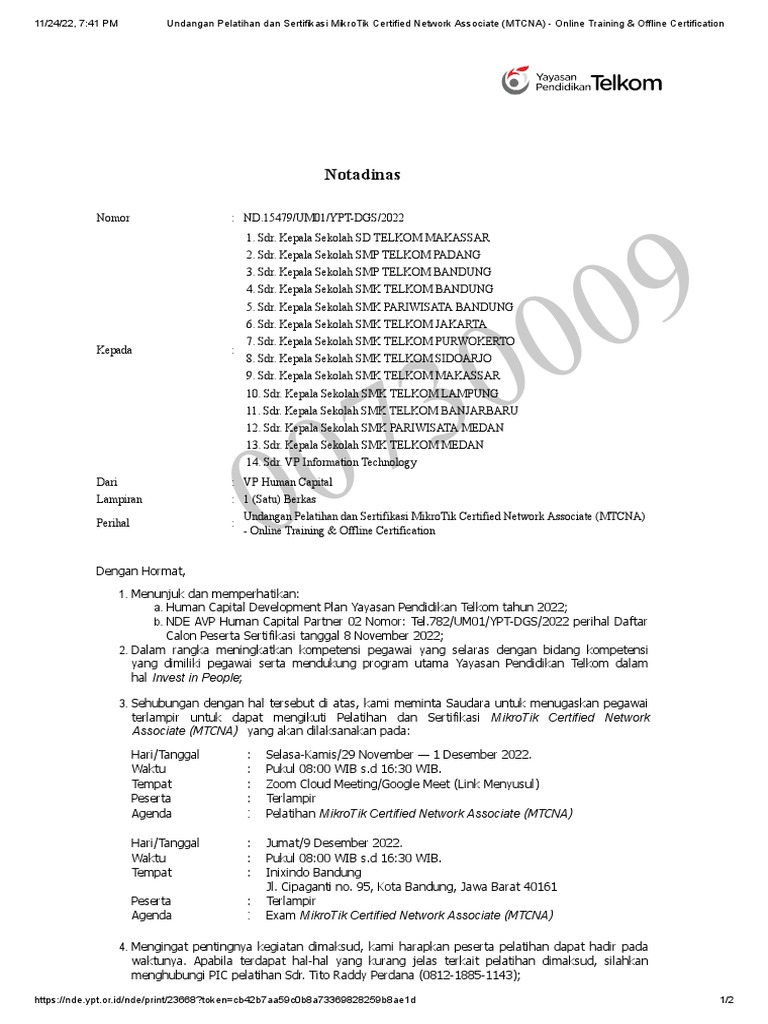 Undangan Pelatihan Dan Sertifikasi MikroTik Certified Network Associate ... Undangan Pelatihan Dan Sertifikasi MikroTik Certified Network Associate ...