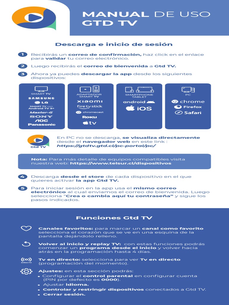 Manual de Uso GTD TV - Telsur | PDF