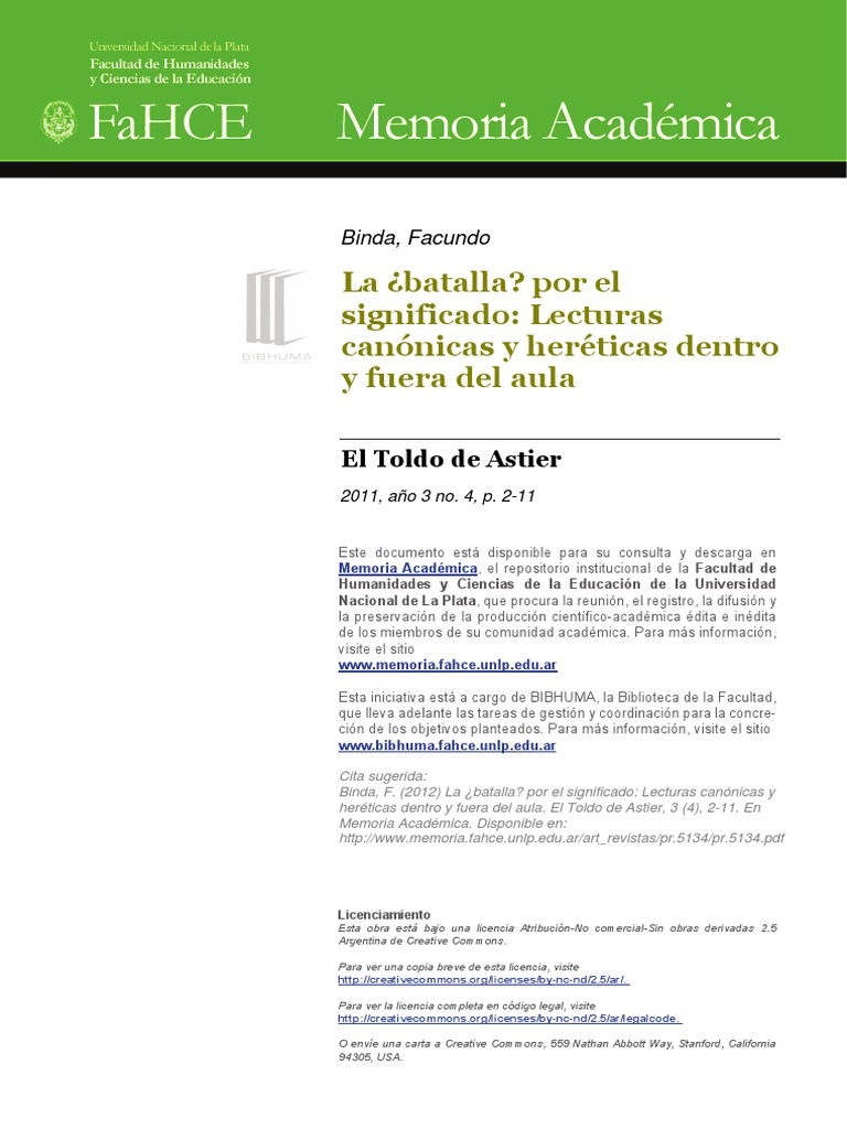 Facundo Brida - La ¿Batalla? Por El Significado | PDF | Maestros ...